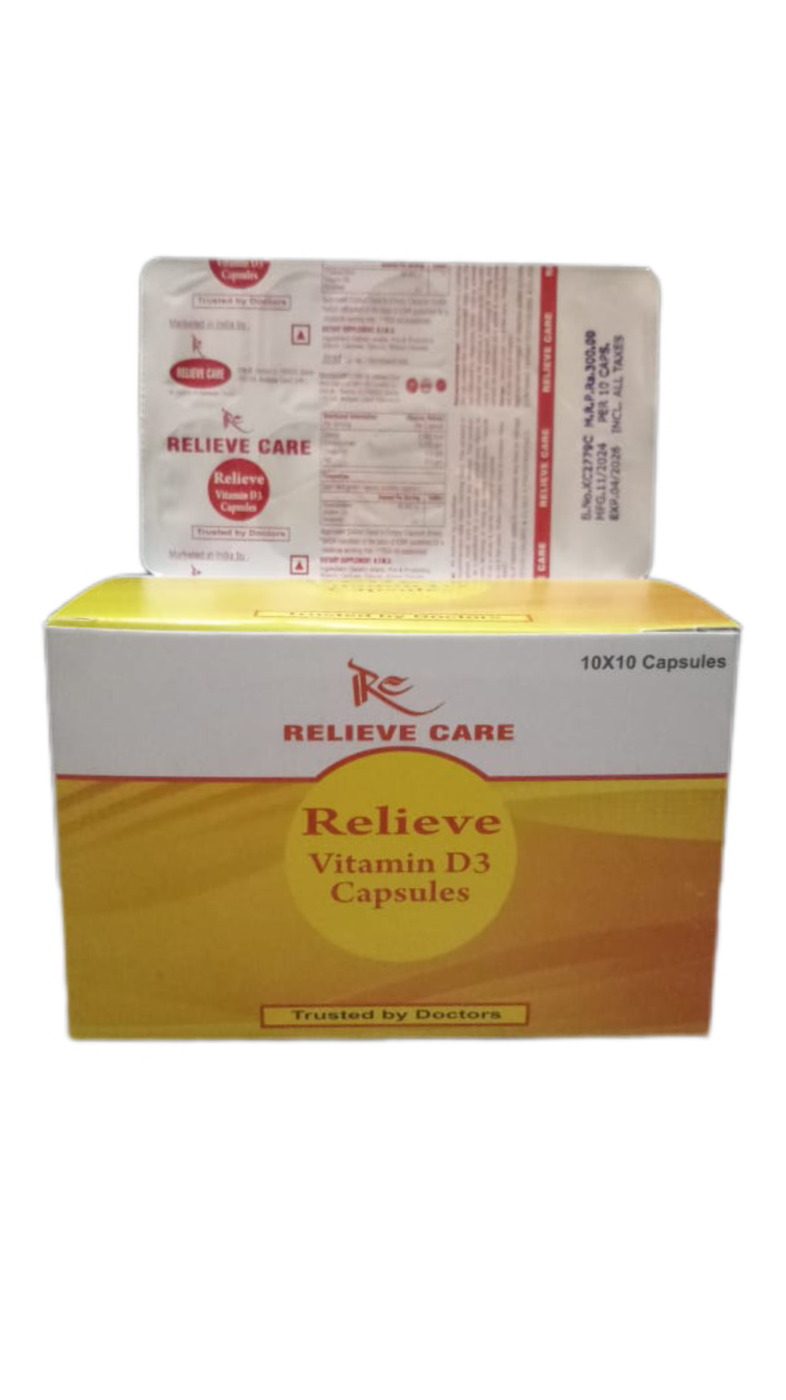 Relieve Care Vitamin D3 60K IU Tablets | Boost Immunity, Bone & Joint ...