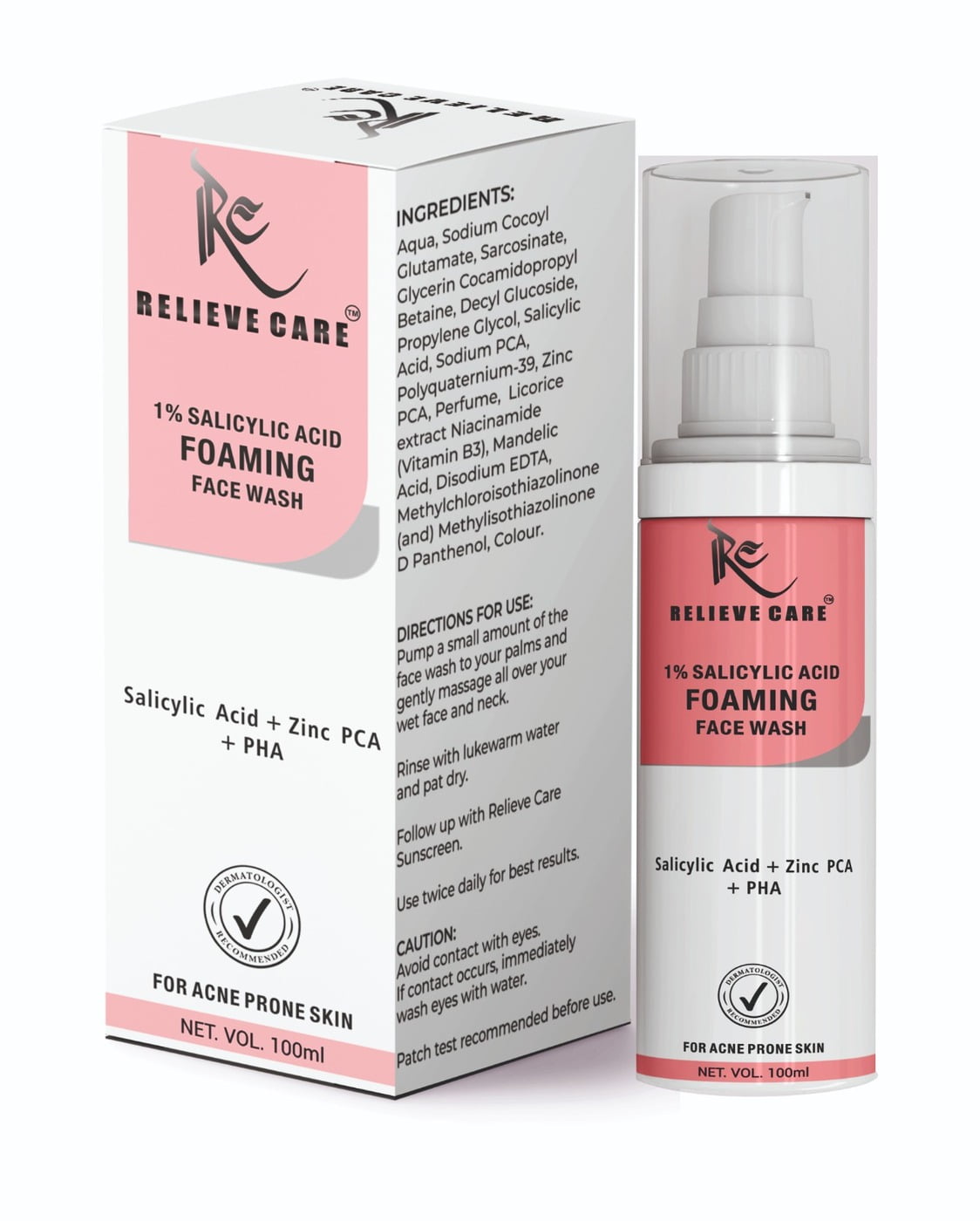 Relieve Care 1% Salicylic Acid Face wash | Clear Skin Formula